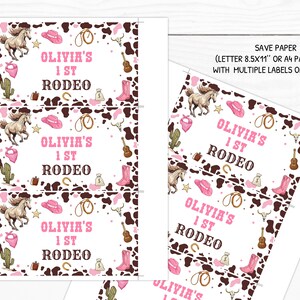 Editable My 1st Rodeo Gable Box Label, Printable Wild West Party Gift ...
