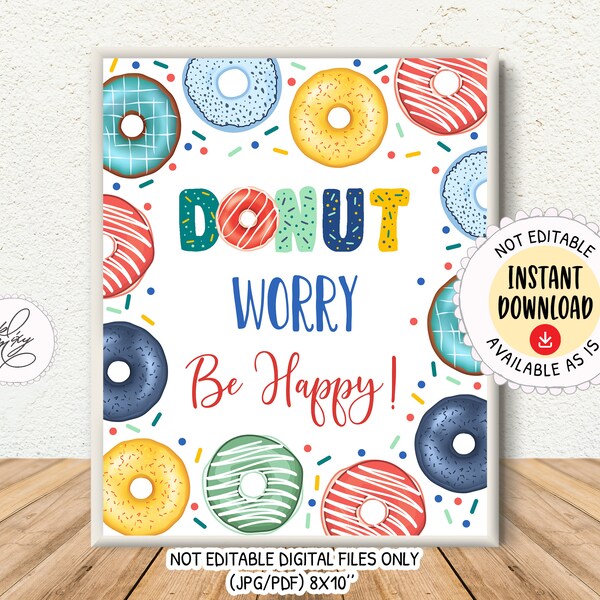 Donut Worry Be Happy - Etsy