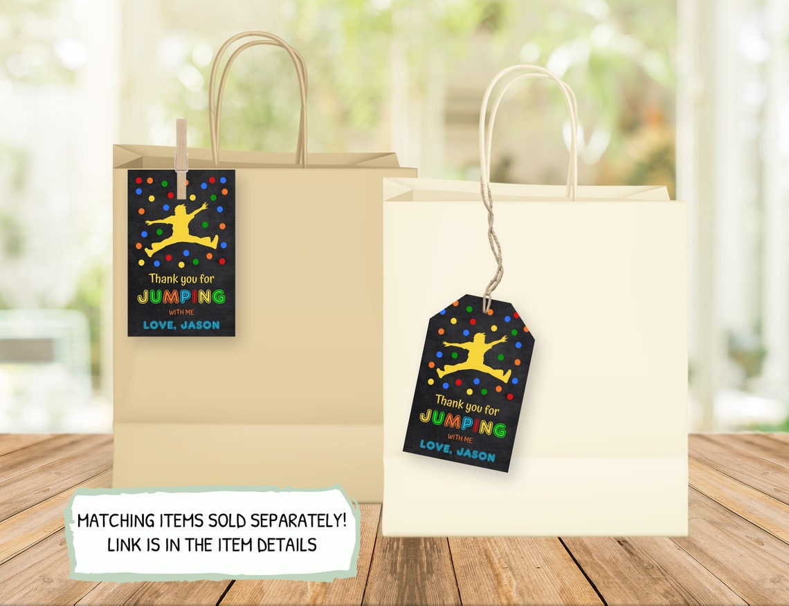 Editable Jump Favor Tag Bounce House Birthday Decoration - Etsy