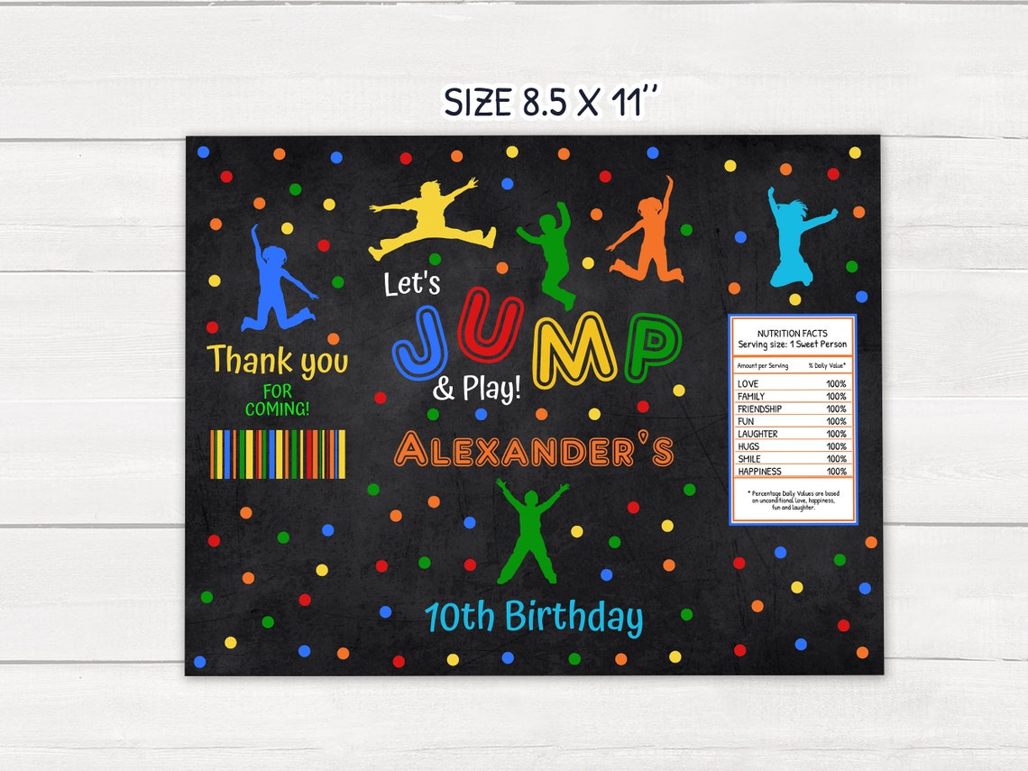 Editable Jump Chip Bag Template Snacks Treat Bag Wrapper - Etsy