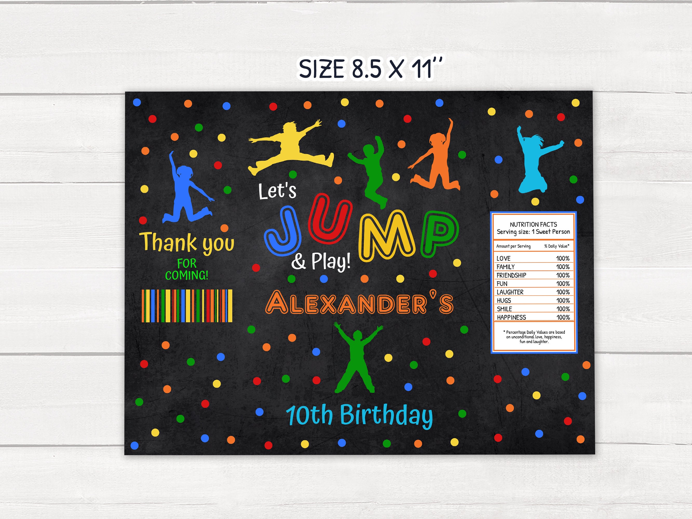 Editable Jump Chip Bag Template Snacks Treat Bag Wrapper - Etsy