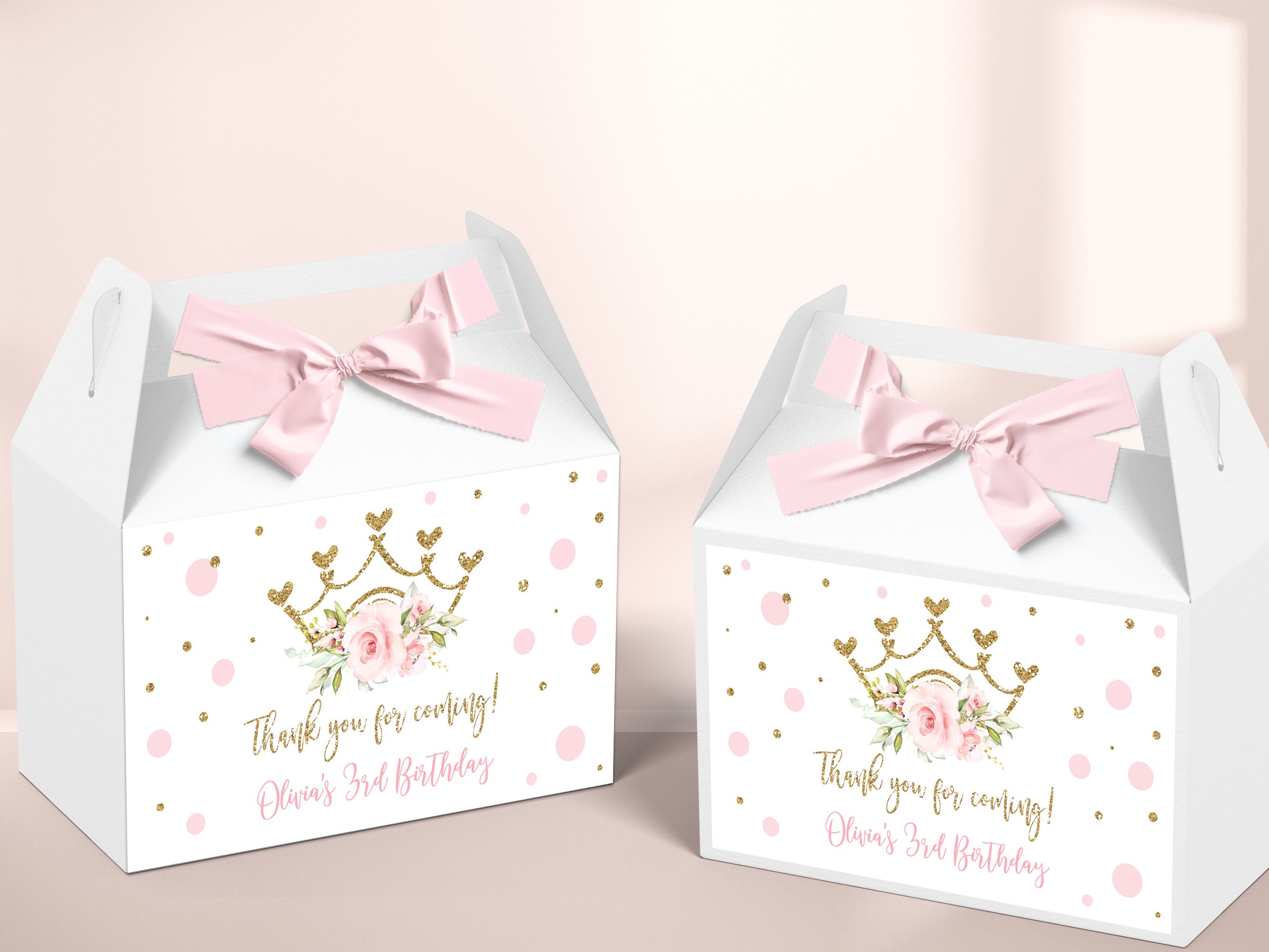 Editable Princess Gable Box Label Pink Crown Princess Gift - Etsy