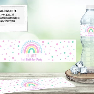 Editable Rainbow Favor Tag, Pastel Rainbow Thank You Tag, Colorful ...