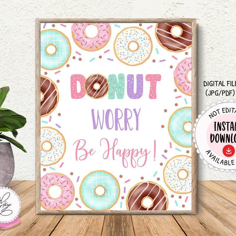 Donut Worry Be Happy - Etsy