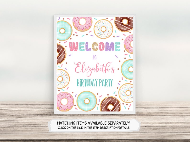 Donut Happy Birthday Banner Editable Donut Birthday Party | Etsy