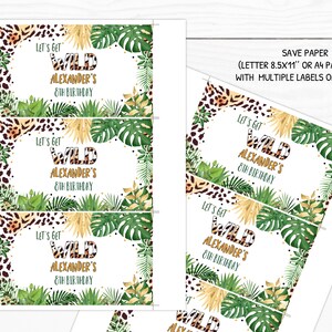 Editable Leopard Print Gable Box Label, Jungle Safari Gift Box Label ...