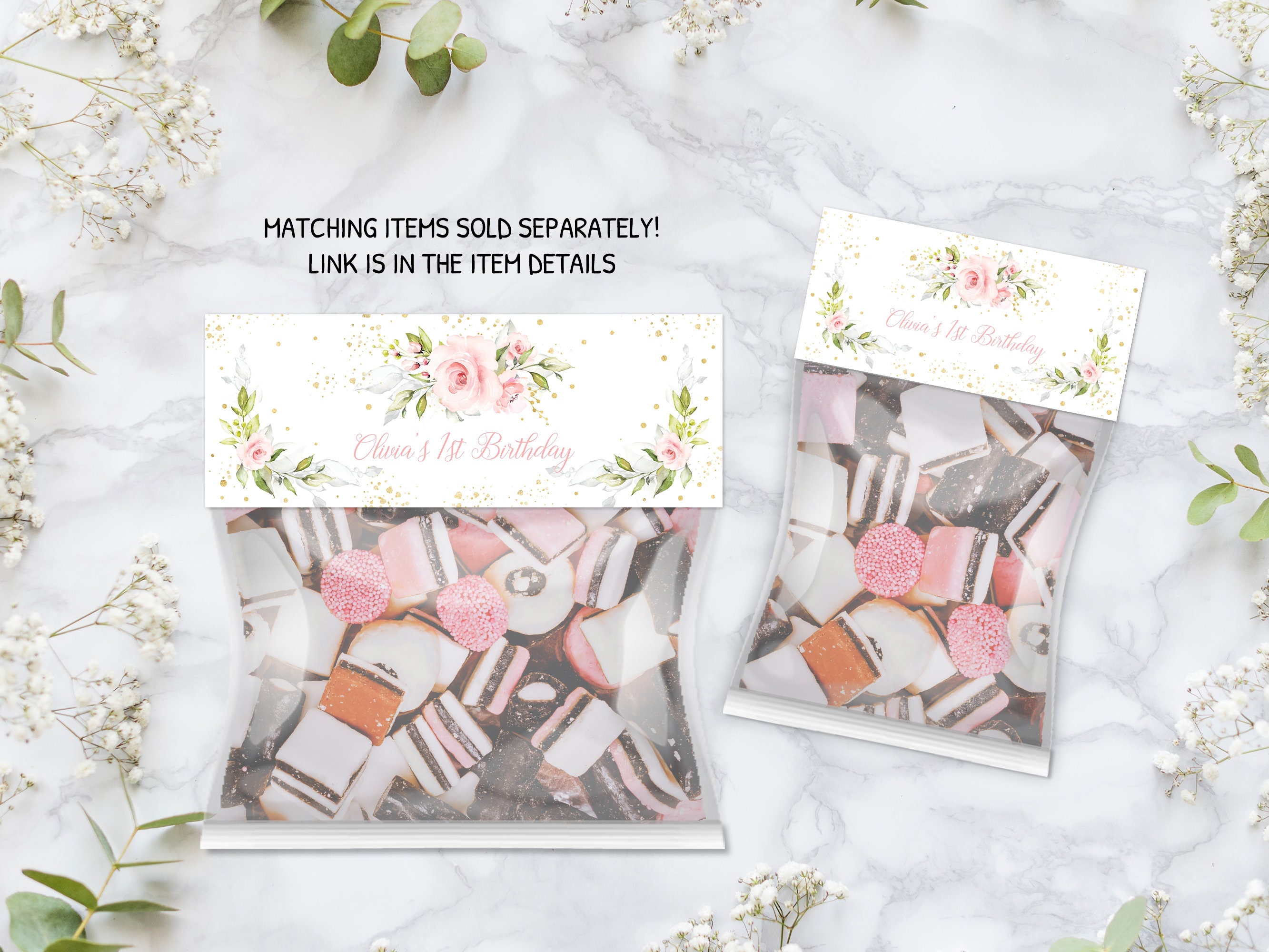 Editable Little Miss Onederful Gable Box Label Blush Pink | Etsy