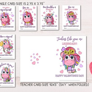 Printable Unicorn Valentine's Day Cards, Classroom Valentine's Day ...