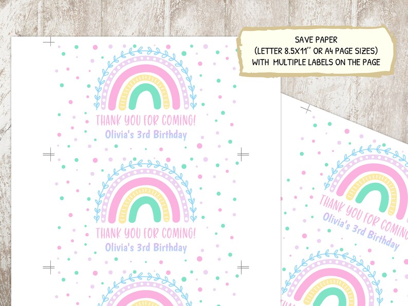 Editable Pastel Rainbow Gable Box Label Printable Rainbow - Etsy