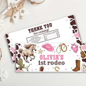 Editable My 1st Rodeo Chocolate Bar Wrapper, Rodeo Birthday Girl Candy ...