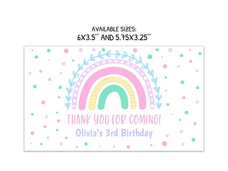Editable Pastel Rainbow Gable Box Label Printable Rainbow - Etsy