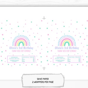 Editable Pastel Rainbow Chocolate Wrapper Printable Boho - Etsy