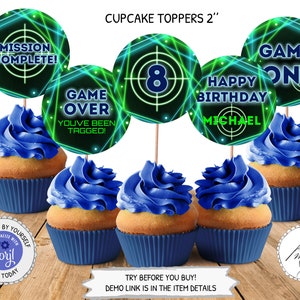 Laser Tag Cupcake Toppers - Etsy