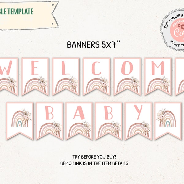 Rainbow Baby Shower Banner - Etsy