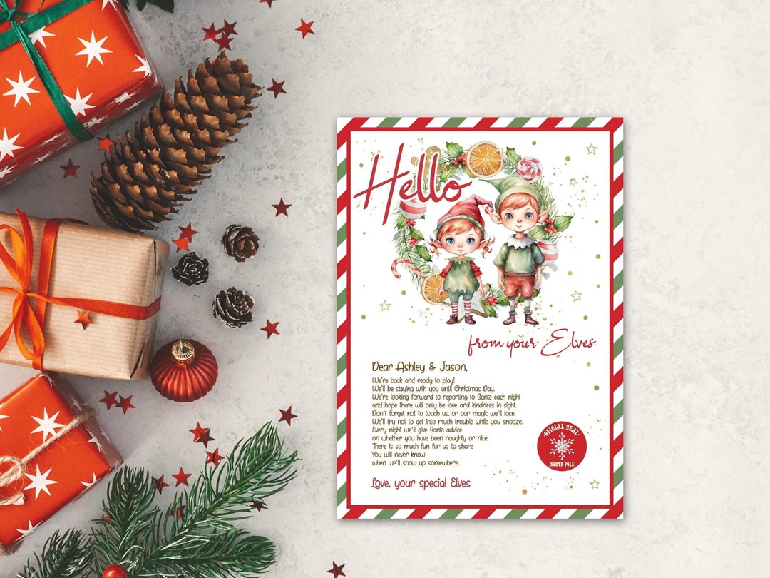 Editable Hello From Your Elves Letter, Christmas Elf Welcome Letter ...