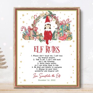 Editable Elf Rules Sign Rules to Follow Elf Girl Christmas - Etsy