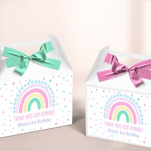 Editable Pastel Rainbow Gable Box Label, Printable Rainbow Treat Box ...