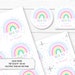 Editable Rainbow Favor Tag, Pastel Rainbow Thank You Tag, Colorful ...