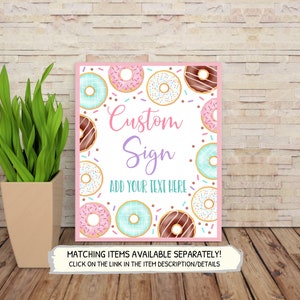 Donut Happy Birthday Banner Editable Donut Birthday Party | Etsy