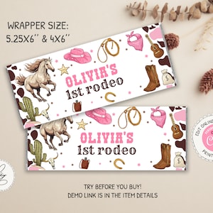 Editable My 1st Rodeo Chocolate Bar Wrapper, Rodeo Birthday Girl Candy ...