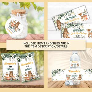 Editable Woodland Any Age Birthday Bundle Printable Forest - Etsy