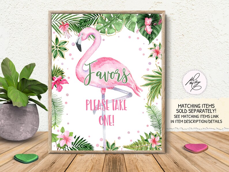 Editable Flamingo Custom Sign Tropical Flamingo Birthday | Etsy