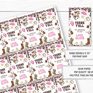 Editable My 1st Rodeo Favor Tag, Cowgirl Birthday Girl Thank You Tag ...