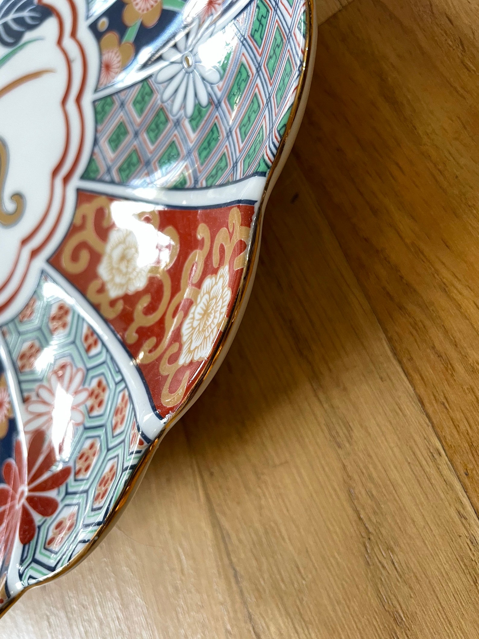 Vintage Arita imari Fan Chop Plate or Platter - Etsy