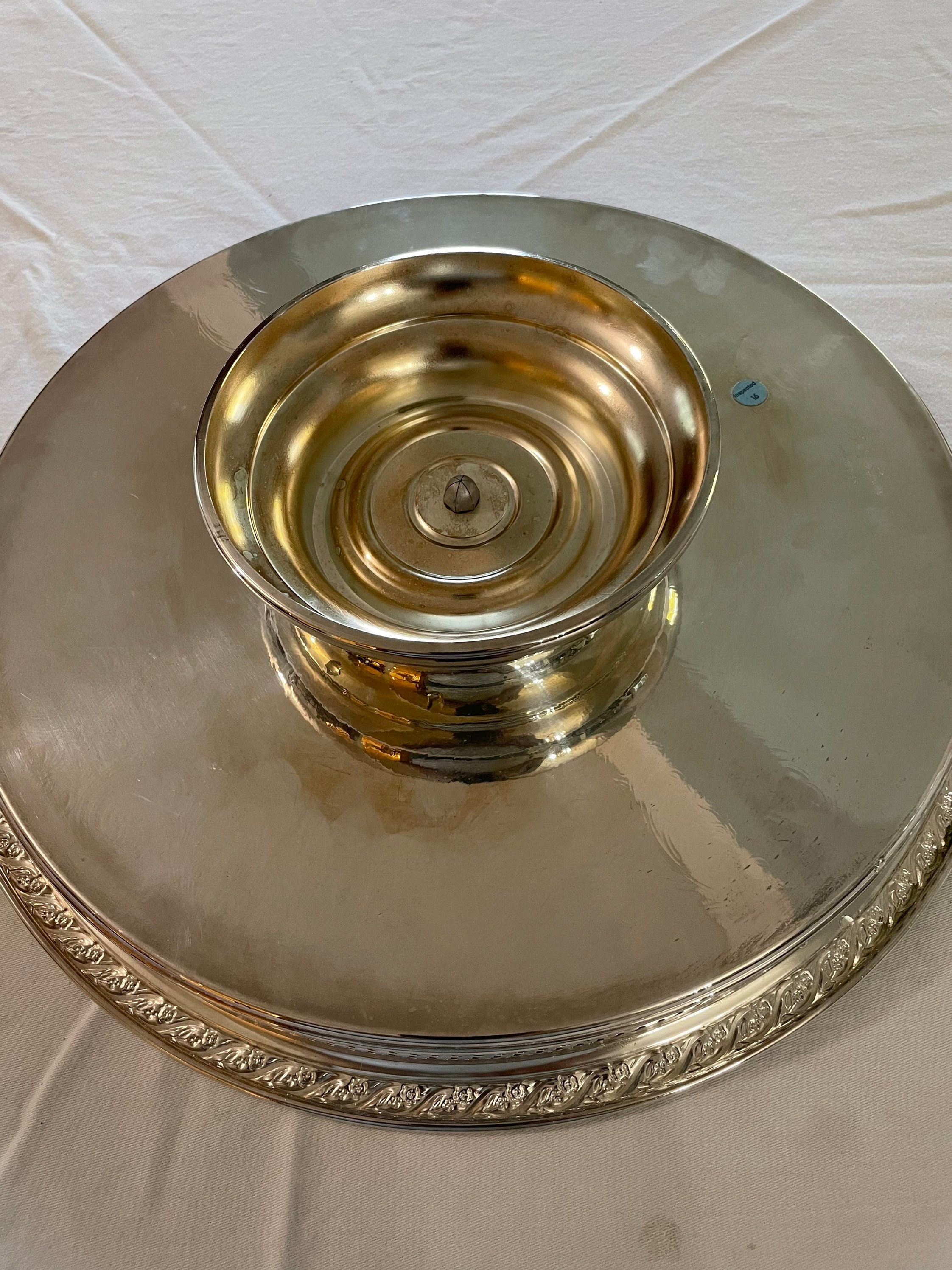 1960s spring Flowers Wm. Rogers & Son Silver Plate Gallery Tray Lazy ...