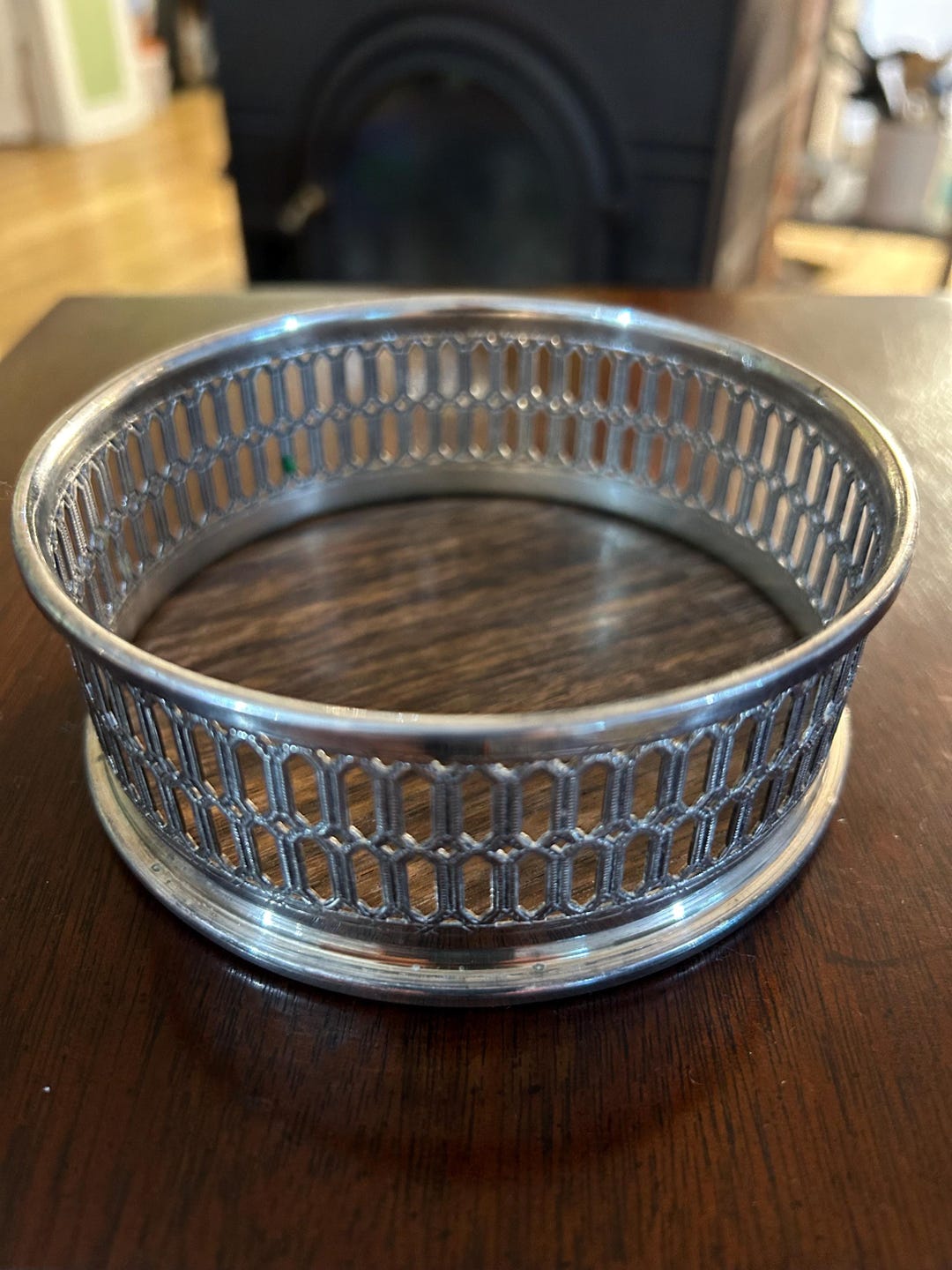 Vintage Pierced Silver Plate Wine Bottle Coaster Made in Italy - Etsy
