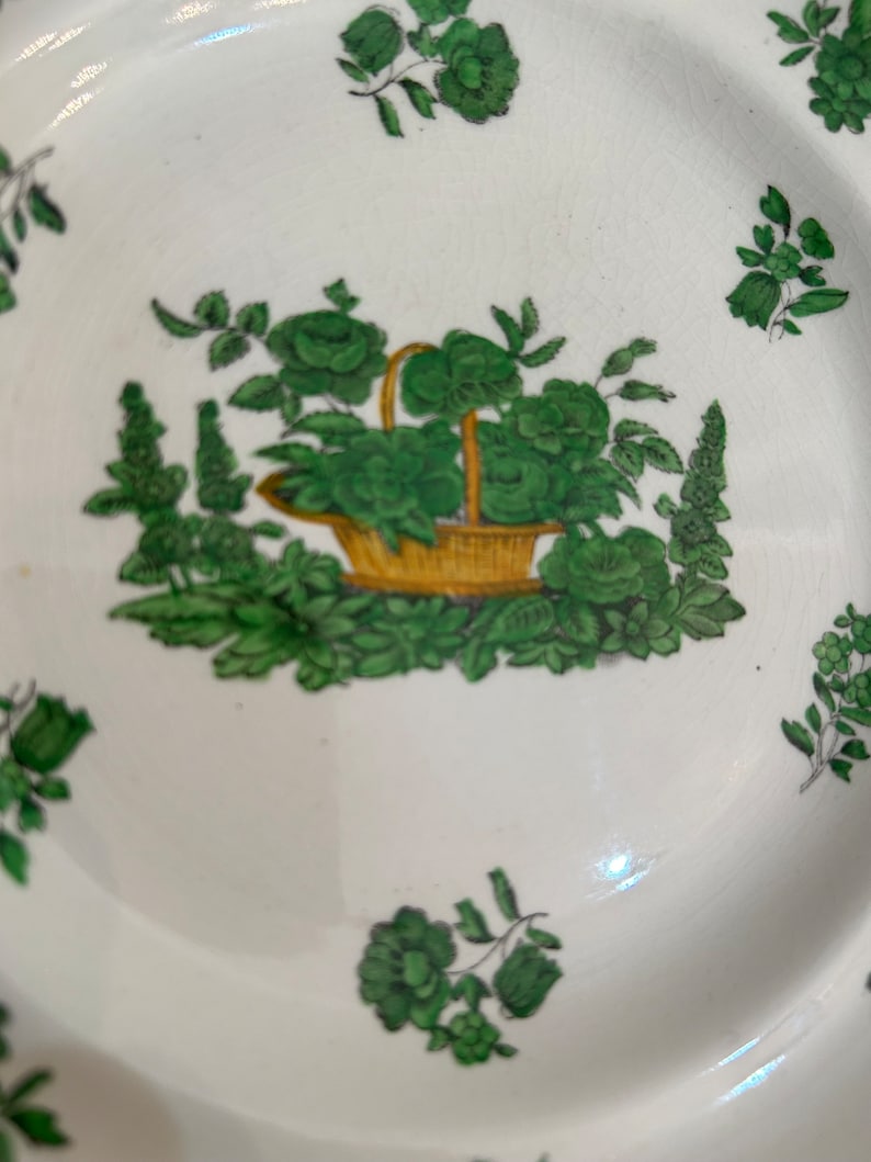 1960’s Spode “green Basket” 7.5” Salad Plates - a Set of 4 - Etsy