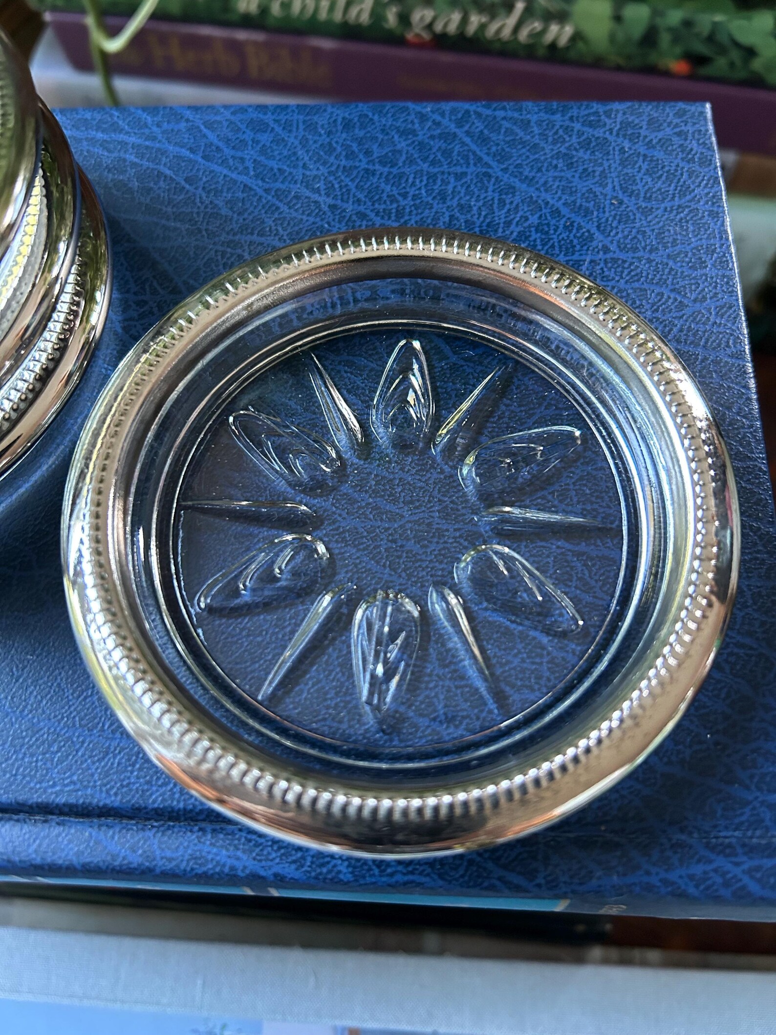 Vintage Silver Plate and Cut Glass Coasters a Set of 4 - Etsy