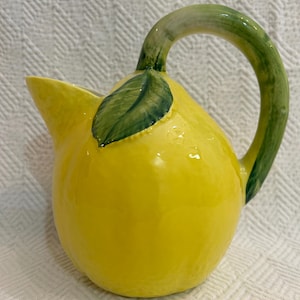 Late 20th Century Made in Italy Majolica Lemon Pitcher - Etsy