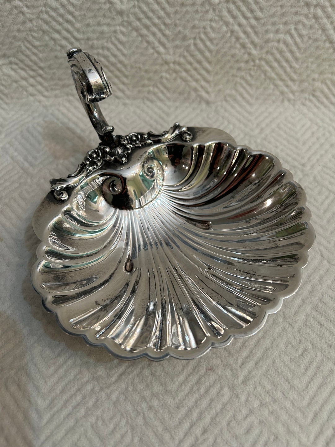 Early 20th Century Continental Sheffield Silver Plate Shell Dish With ...