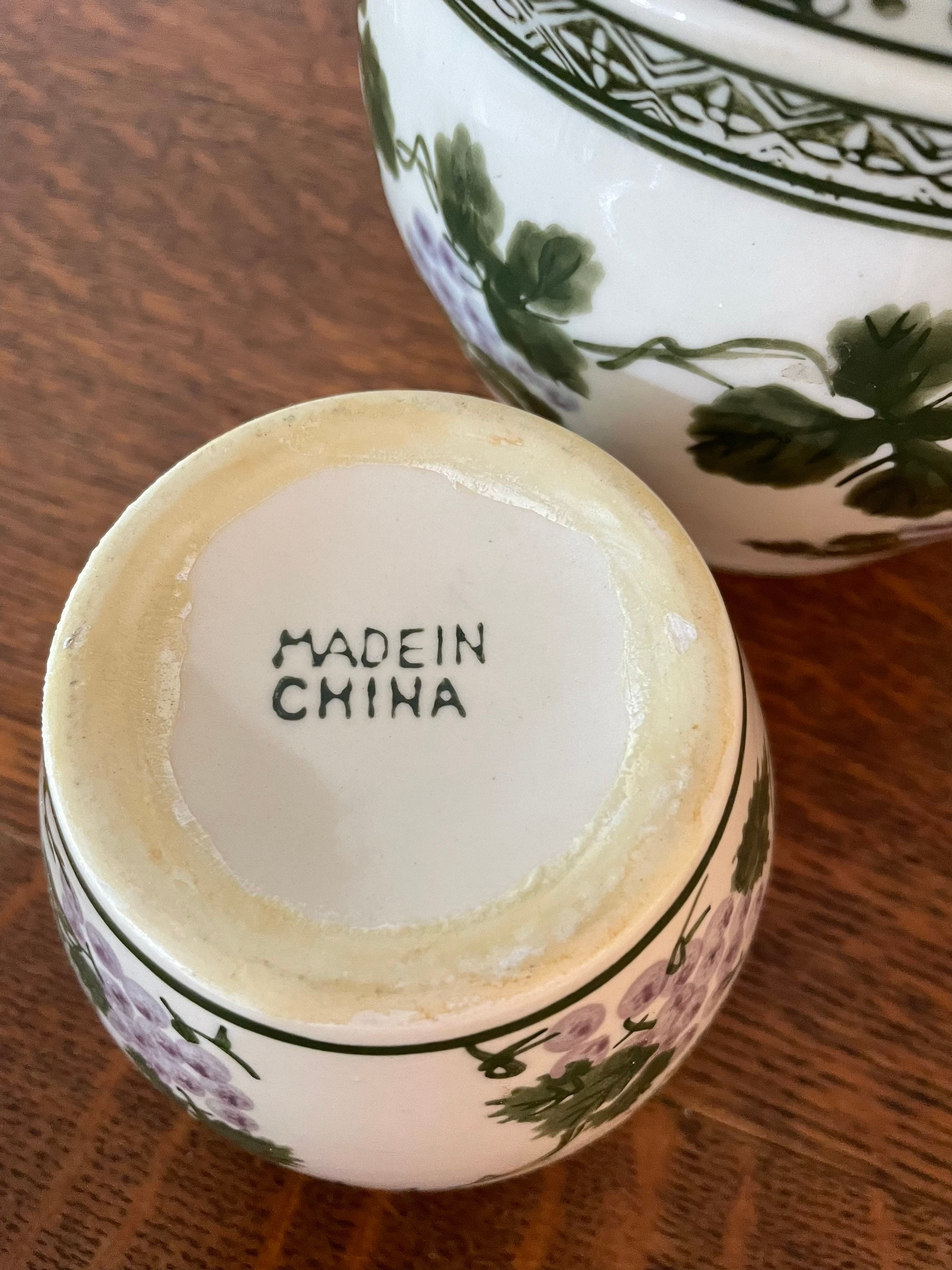 Vintage Handpainted Grapes Design Chinese Planters a Pair - Etsy