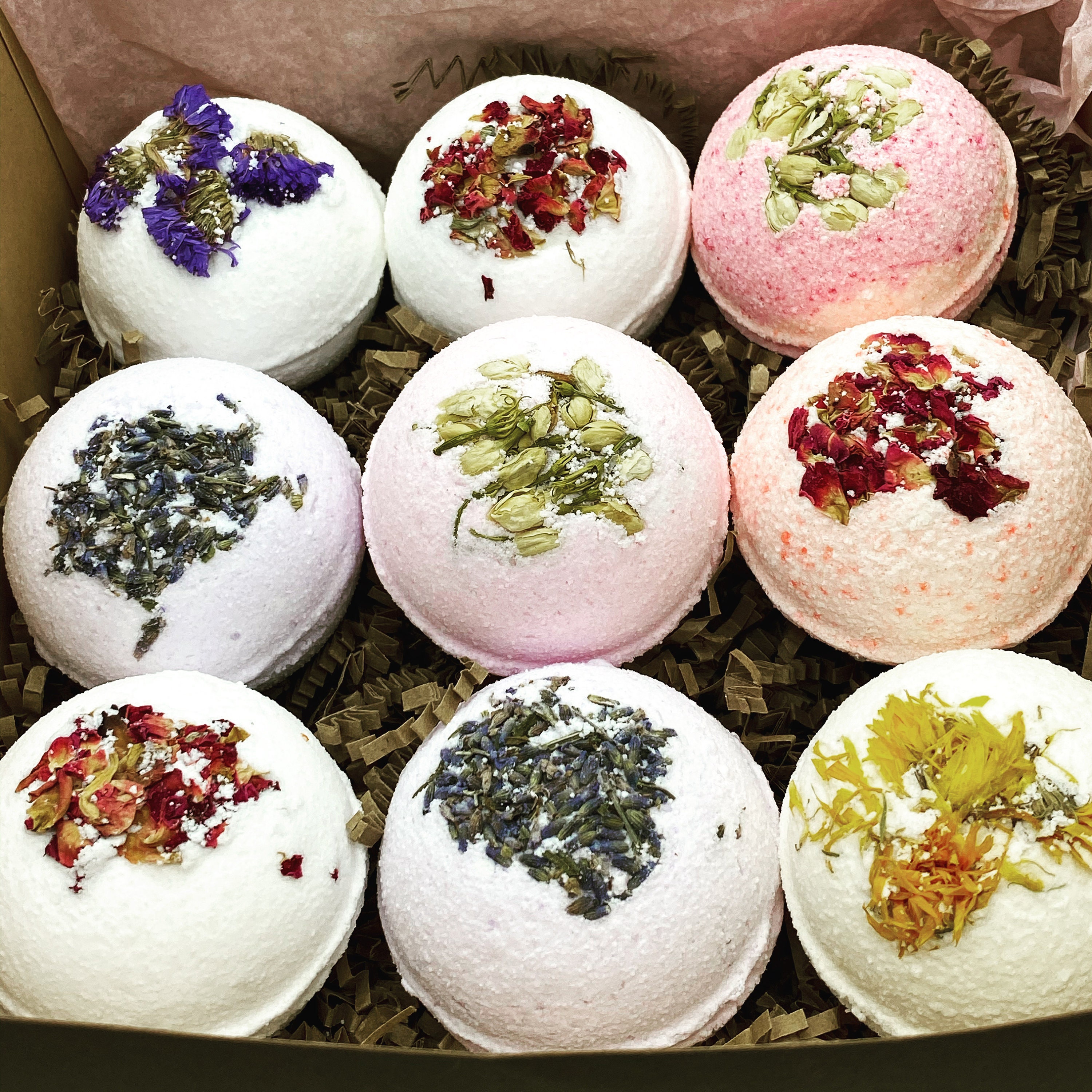 Scented Botanical Organic Bath Bomb Gift Set of 9 | Etsy