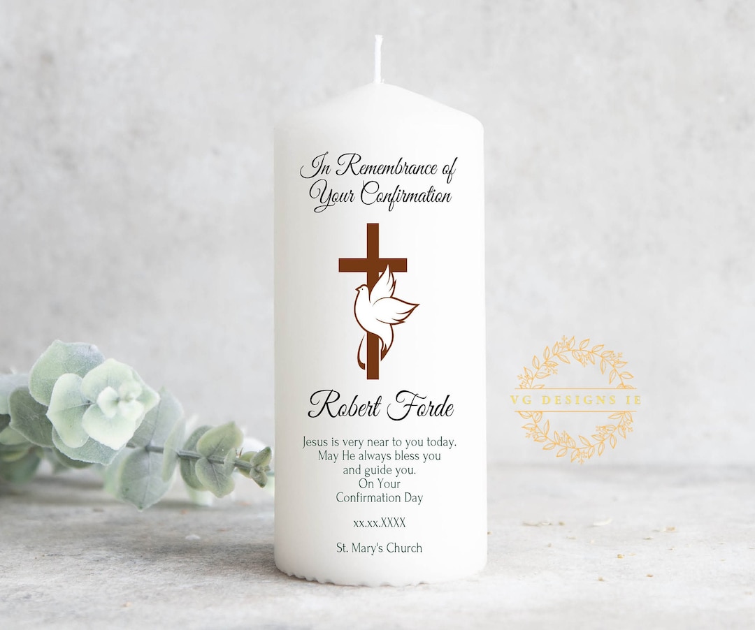 Personalised Confirmation Candle - Sacrament Confirmation Candle - Ireland - Etsy
