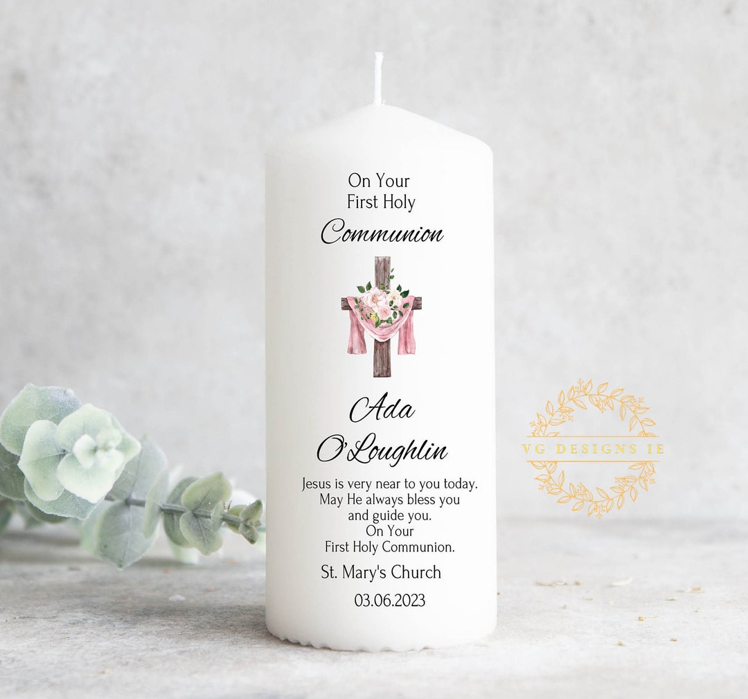 Personalised First Holy Communion Candle - Communion Candle for Girl ...