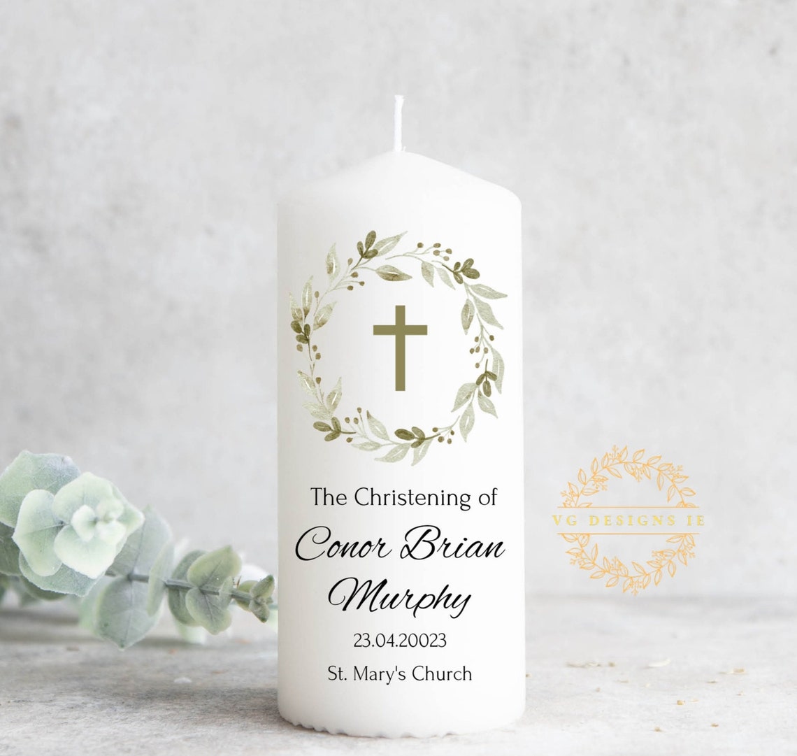Personalised Christening Candle - Baptism Candle - Ireland - Etsy