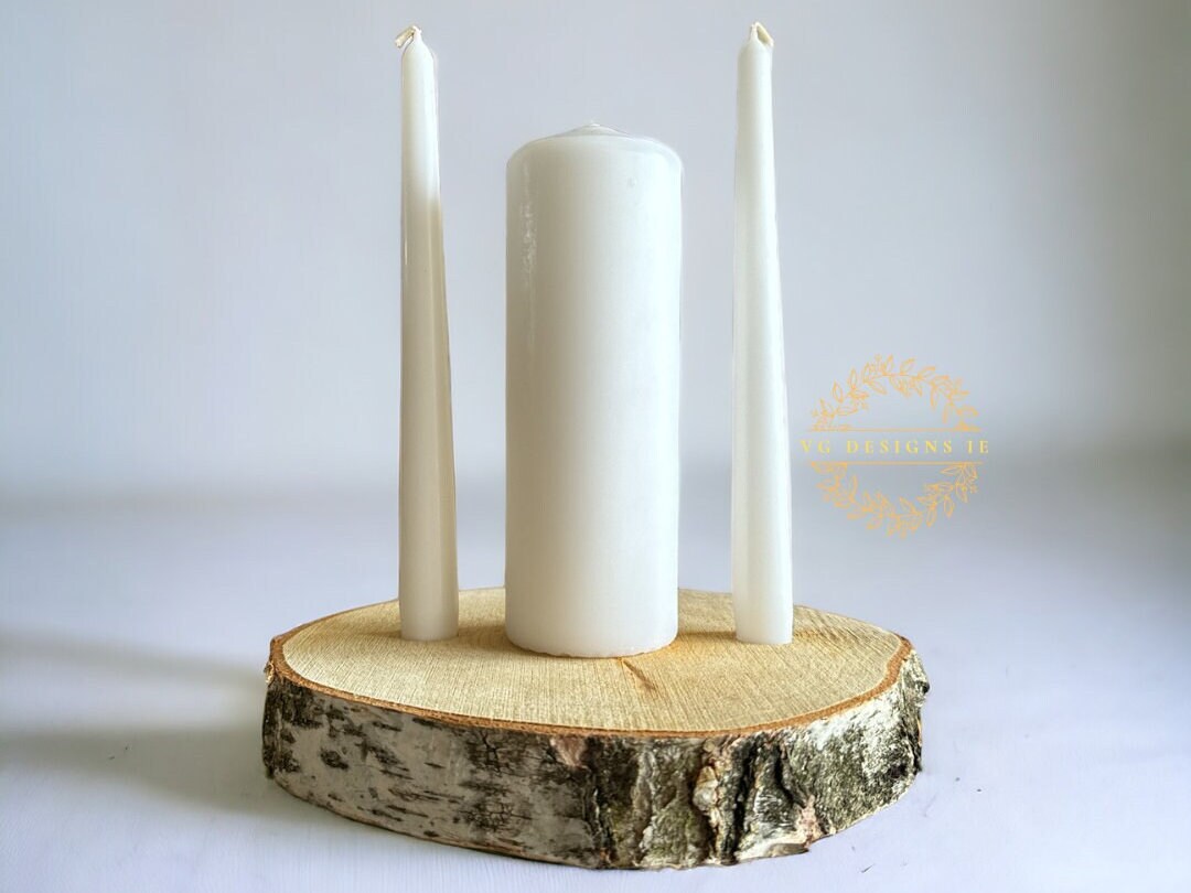 Wooden Unity Candle Holder, Unity Holder, Rustic Wedding Decor, Wedding ...