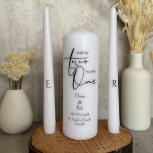 And the Shall Become One Wedding Unity Candle Set - Ceremony Candles ...