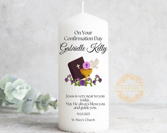 Personalised Confirmation Candle Sacrament Confirmation Candle Ireland ...