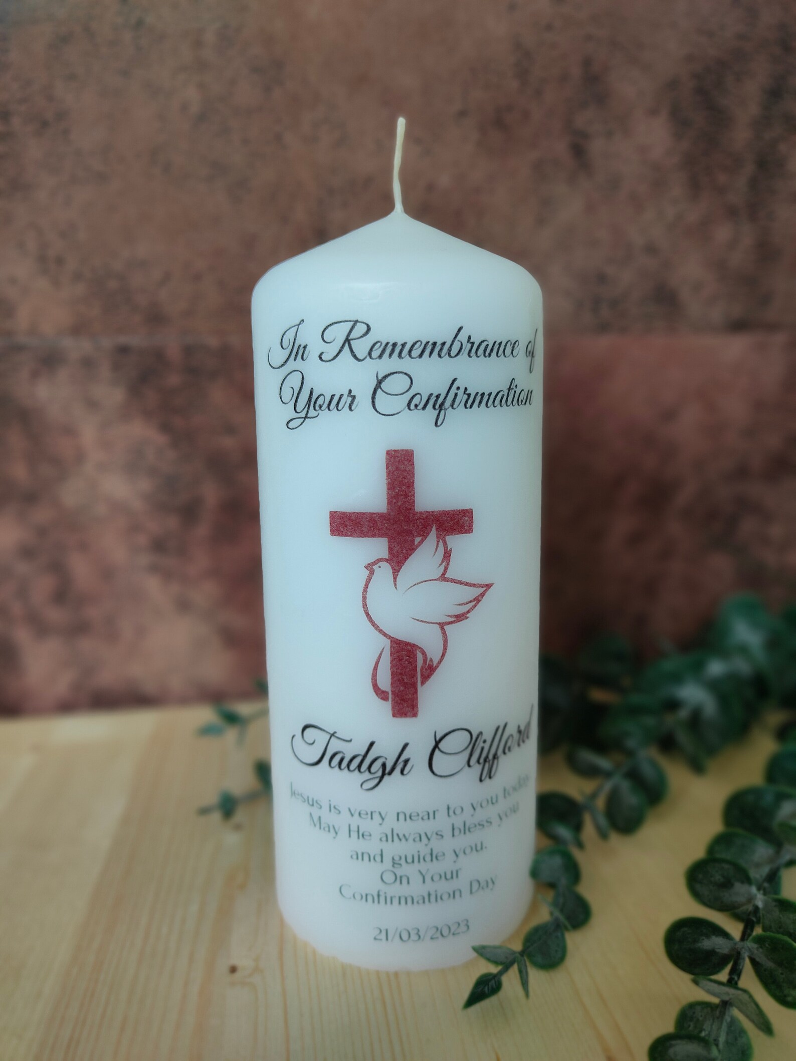 Personalised Confirmation Candle - Sacrament Confirmation Candle ...