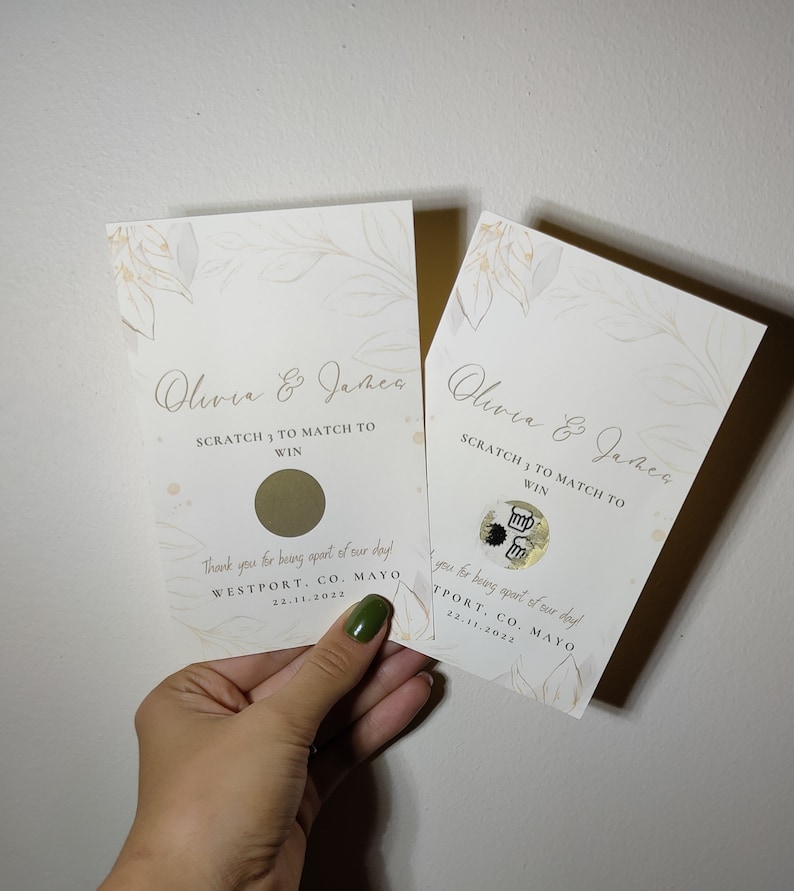 Personalised Wedding Scratch Card Win a Drink Scratch for - Etsy