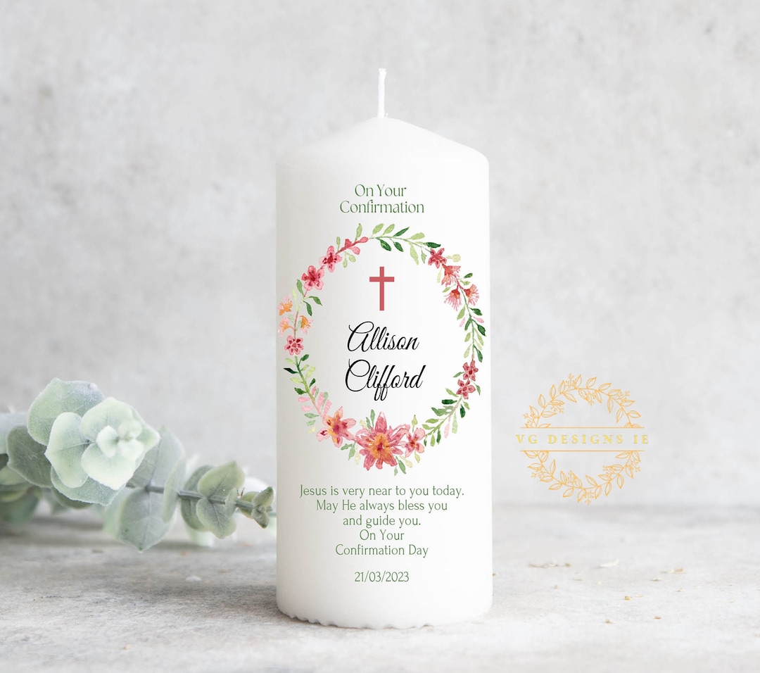 Personalised Confirmation Candle Sacrament Confirmation Candle Ireland ...