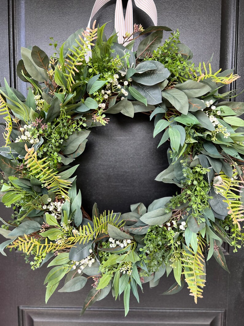 Greenery Wreath, Everyday Wreath, Farmhouse Wreath, Eucalyptus Wreath ...