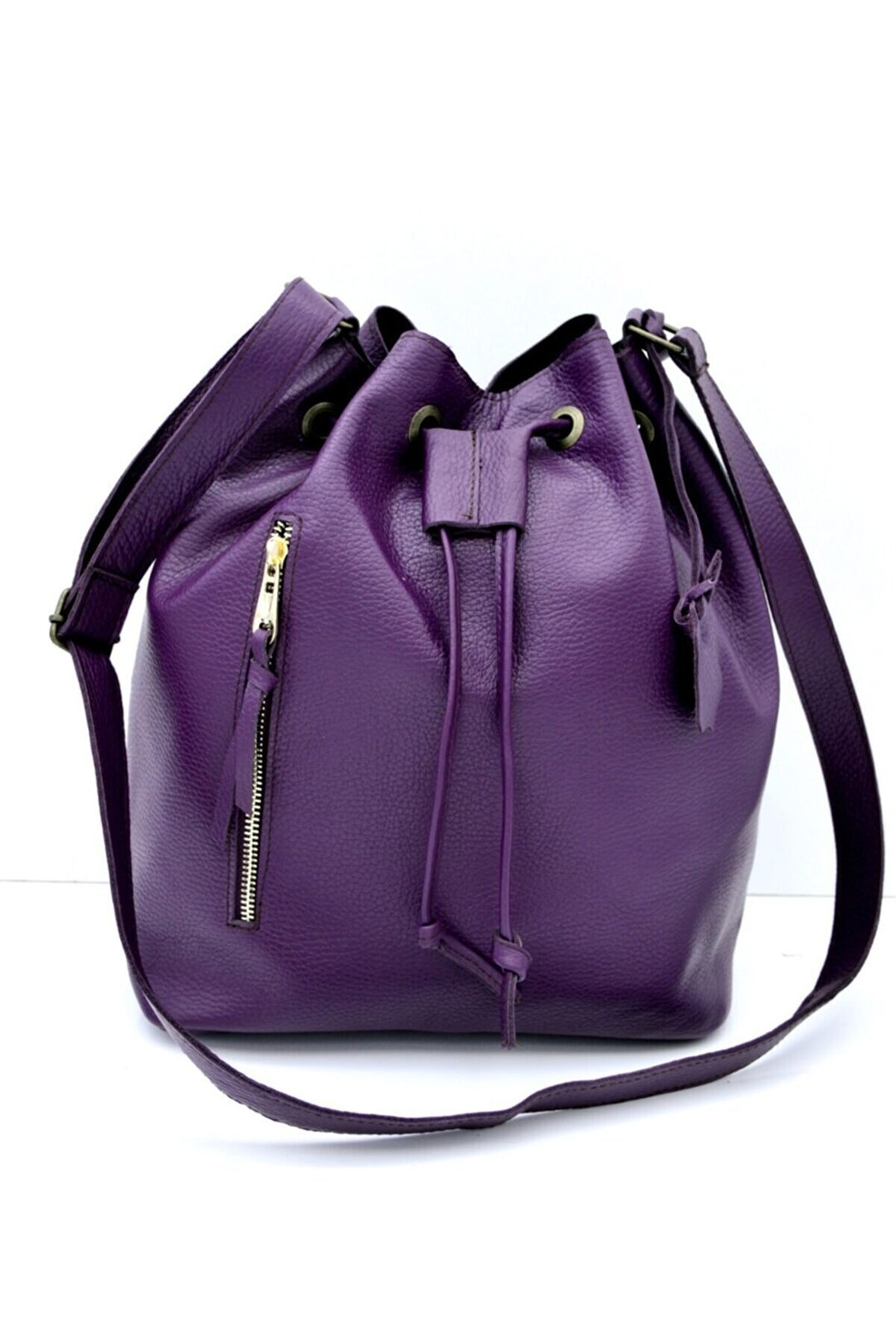 Purple Genuine Handmade Woman Leather Bag, Shoulder Bag , Hand Bag ...