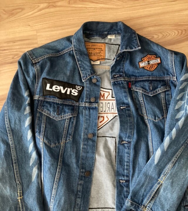 Stk9 Levi's Trucker Jacket Hand Made Design Harley Davidson X Levis ...