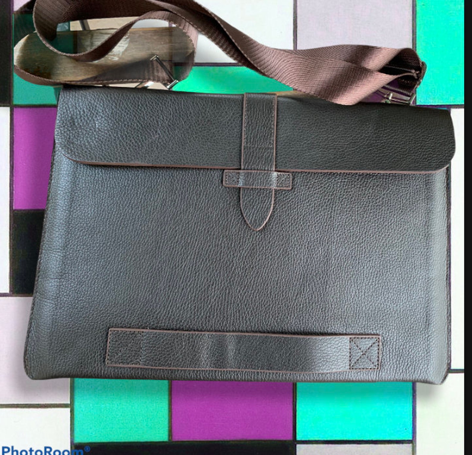 Apple MacBook Pro Air Brown GENUNIE Leather Briefcase for Men or Woman ...