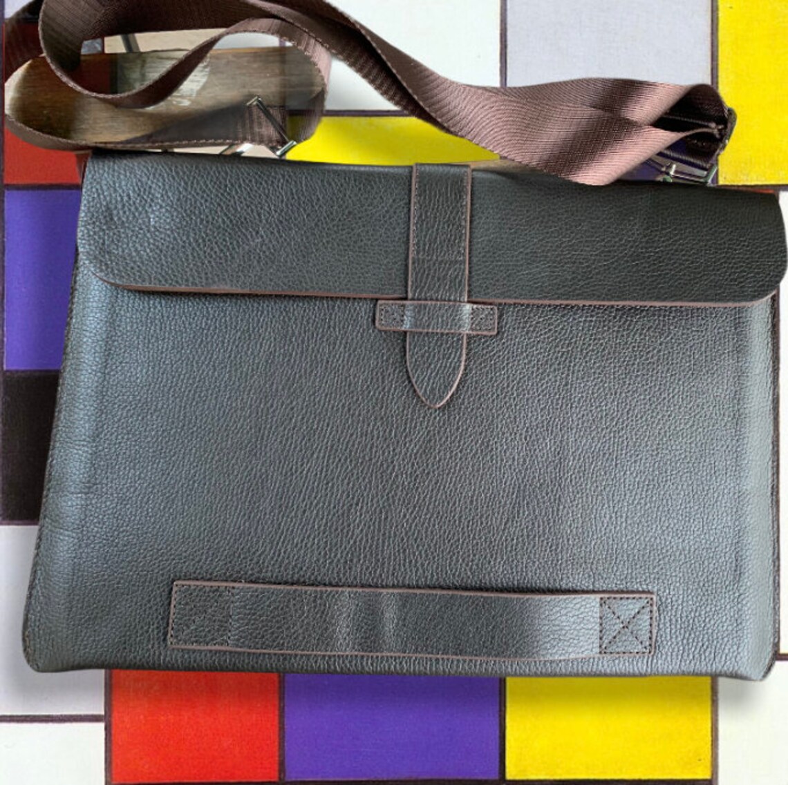 Apple MacBook Pro Air Brown GENUNIE Leather Briefcase for Men or Woman ...